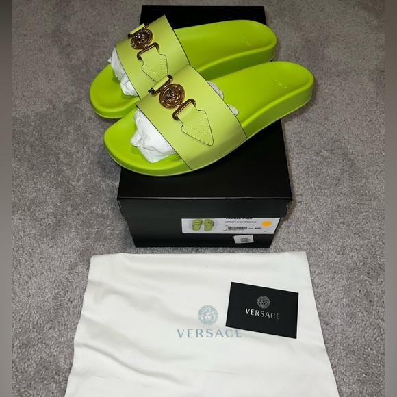Versace | Shoes | Mens Versace Pool Slide Vitello Made In Italy | Poshmark